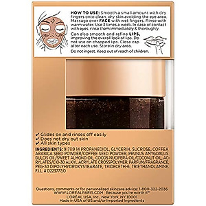 L'oreal Paris Skin Care Pure Sugar Face Scrub With Kona Coffee To Instantly Resurface & Energize for Soft Glowing Skin, 1.7 Ounce