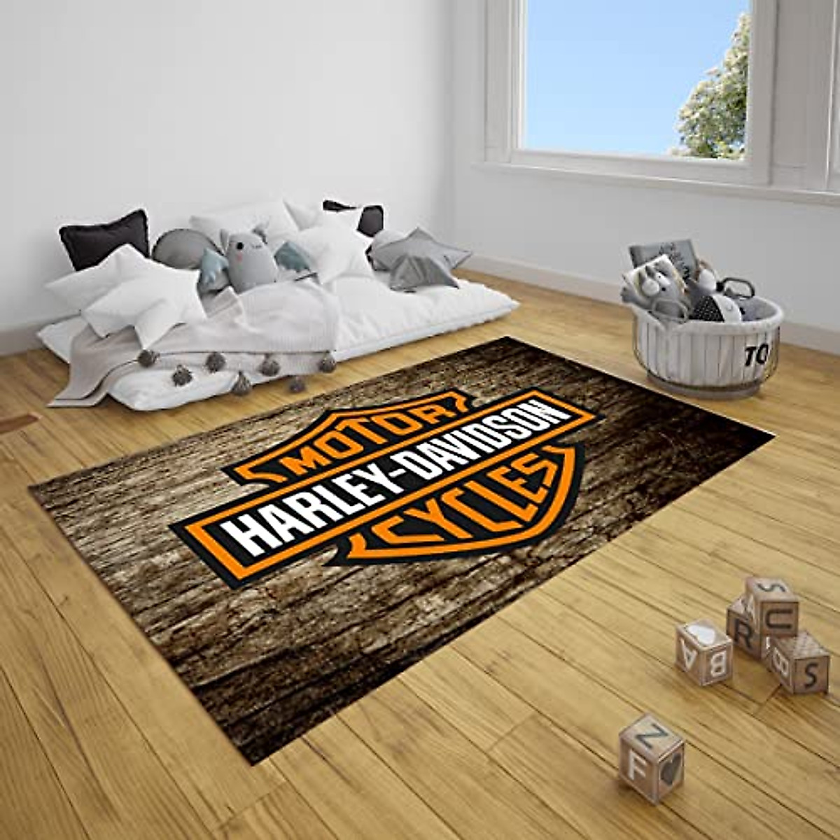 Harley Davidson Fan, Harley Rug, Harley, Area Rugs, for Living Room, Home Decor Rug, Harley Fan Rug, Davidson,Popular Rug, harley201 (2.6x4.6 feet - 80x140 cm)