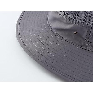 Home Prefer UPF 50+ Men's Sun Hat Wide Brim Bucket Hat UV Sun Protection Hat for Mens Fishing Hat Womens Beach Safari Hat for Garden Golf (Dark Gray)