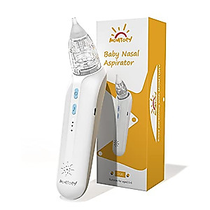 Nasal Aspirator for Baby, MOMTORY Electric Baby Nose Sucker, Powerful Booger Sucker Nose Cleaner with 3 Speeds of Suction, Music Function, 2 Silicone Tips, Fast Charging for 60 Days Use