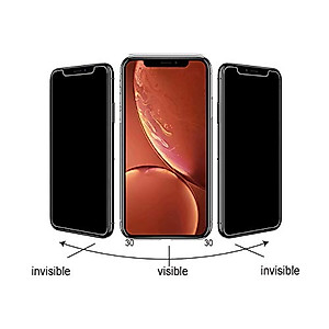 Ailun Privacy Screen Protector for iPhone 11/iPhone XR 6.1Inch 2 Pack Japanese Glass Anti Spy Private Case Friendly, Tempered Glass [Black]