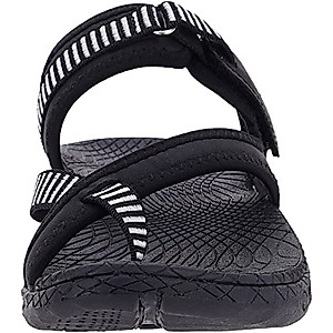 WHITIN Women's Walking Sandals with Arch Support Athletic Flip Flops Slide Size 8 Sport Casual Hiking Cushion Comfy Slide Female Beach Sandles Black 38
