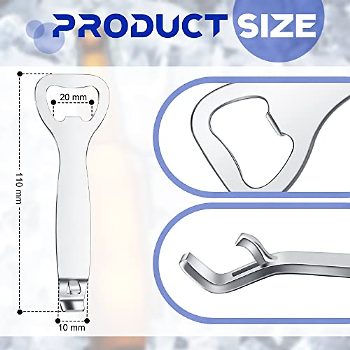 Gandeer 3 Pcs Vial Decapper for 20mm and 13mm Flip Vial Cap Stainless Steel Remover Oral Liquid Pharmacy Seal Opener Crimped Vial Cap Opener Bottle Openers for Beer Bottle Can Jar Lid