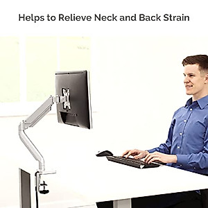 Fellowes 8056401 Platinum Series Adjustable Computer Monitor Stand for Desk with Single Monitor Arm, 32 Inch Monitor Capacity