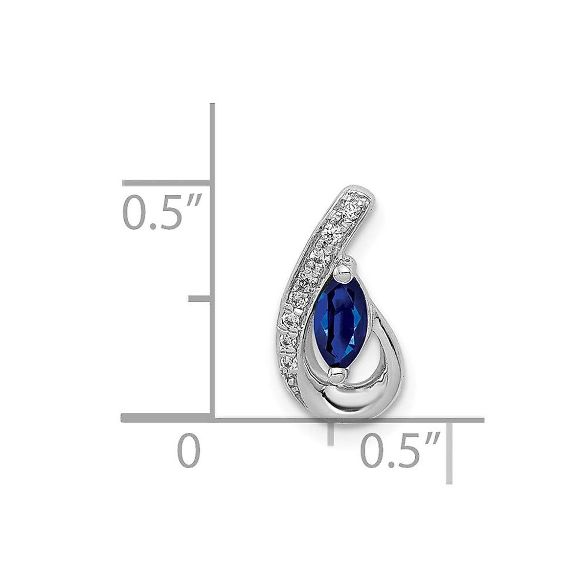 14k White Gold Diamond and .28 Sapphire Teardrop Slide style PM5282-SA-005-WA