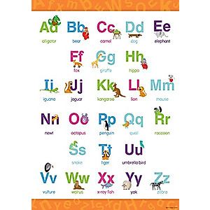 BARKER CREEK Poster Set of 9, Early Learning, 9 Posters Presenting Essential Concepts for Young Learners, Language Arts, Math, Art, Telling Time, Office, Home, & School Décor 13-3/8" x 19" (1886)