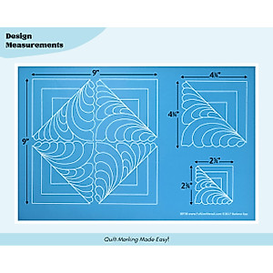 Full Line Stencil - Log Cabin Feather/Square Block Motif - Edge to Edge Stencil, Continuous Line Template for Free Motion Quilting, Domestic Machine, Hand or Long-Arm Quilting (30736)