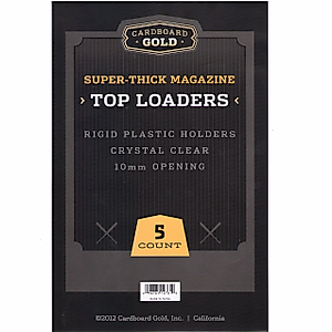 Cardboard Gold 1pk Super Thick Magazine Top Loaders (5ct) - Next Generation Archival Protection 1pk (5) Regular 8 3/4" x 11 1/4" x 10mm PRO Toploaders Keeps Magazines Ultra Protected