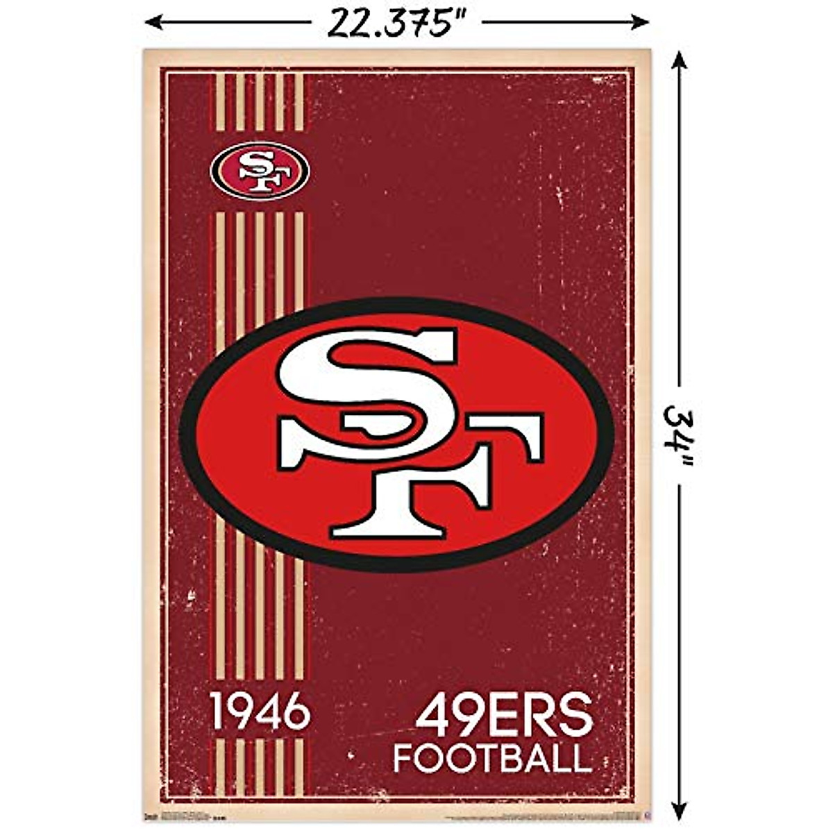 Trends International NFL San Francisco 49ers - Retro Logo 14 Wall Poster, 22.375" x 34", Unframed Version