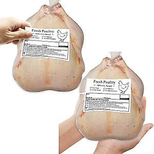 Poultry Shrink Bags 13"x18" 50Pack Clear Poultry Heat Shrink Wrap BPA Free Freezer with 50 Zip Ties,50PCS Freezer Labels and a Silicone Straw for Chickens,Rabbits
