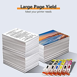 F-ink 6 Colors Empty Refillable Ink Cartridges Replacement for Canon 280xxl 281xxl PGI-280XXL CLI-281XXL for PIXMA TS9120 TS8120 TS8220 TS8320 Printer ( PGBK,BK,C,M,Y,Photo Blue )