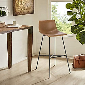 POLY & BARK Paxton 29” Bar Stool in Tan, Set of 3