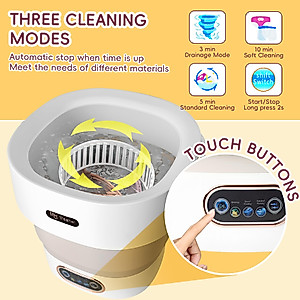 Portable Washing Machine 15L, Mini Washer with 4 Modes and Spin Basket, Large Capacity Laundry Washer Deep Cleaning for Underwear,Baby Clothes, Foldable Washing Machine for Apartments,Camping,Travel