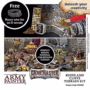 The Army Painter Terrain Paint Set with 5 Terrain Paint, 1 Spray, Basing Materials Gamemaster (Ruins & Cliffs Terrain Paint Beginner Set)