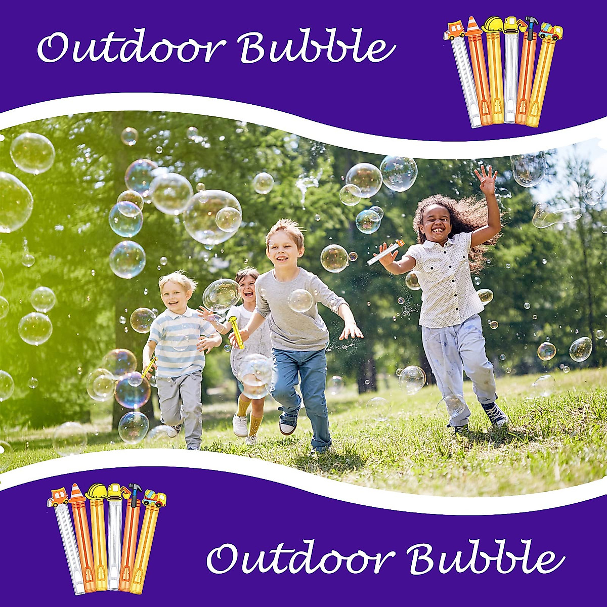 48 Pack Construction Mini Bubble for Boys and Girls- Construction Theme Birthday Party Supplies Favor-Dump Truck Party Decoration Kit (Contains Liquid