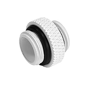 Dracaena.io 6 Pack G1/4" Thread, Male to Male Mini Extender Fitting with Tighten O-Ring, Brass Compression Fitting for PC, Premium Pipe Extension Fitting Adapter, White