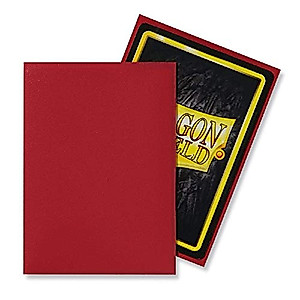 Dragon Shield 100 Count Standard Size Matte Deck Protector Sleeves (Matte Red)