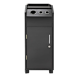 Happybuy Salon SPA Beauty Hairdressing Cart Storage Trolley with 4 Drawers Rolling Wheels Lockable 2 Keys w/Hairdryer Holder Space-Saving Side Tray (Black)