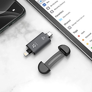 ADAM Element Flash Drive Compatible with iPad, iPhone iKlips C Gray