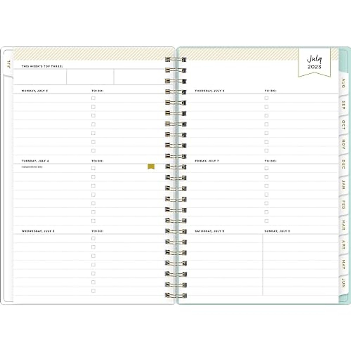2023-2024 Blue Sky Day Designer Romance Mint 5-inch x 8-inch Academic Weekly & Monthly Planner, Multicolor (142526)