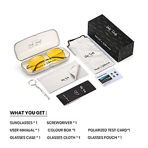 Veda Tinda Vision Aviator Sunglasses for Men Yellow Polarized Women 90s 70s Trendy Vintage Retro Fashion Sun glasses 2024 C13S20