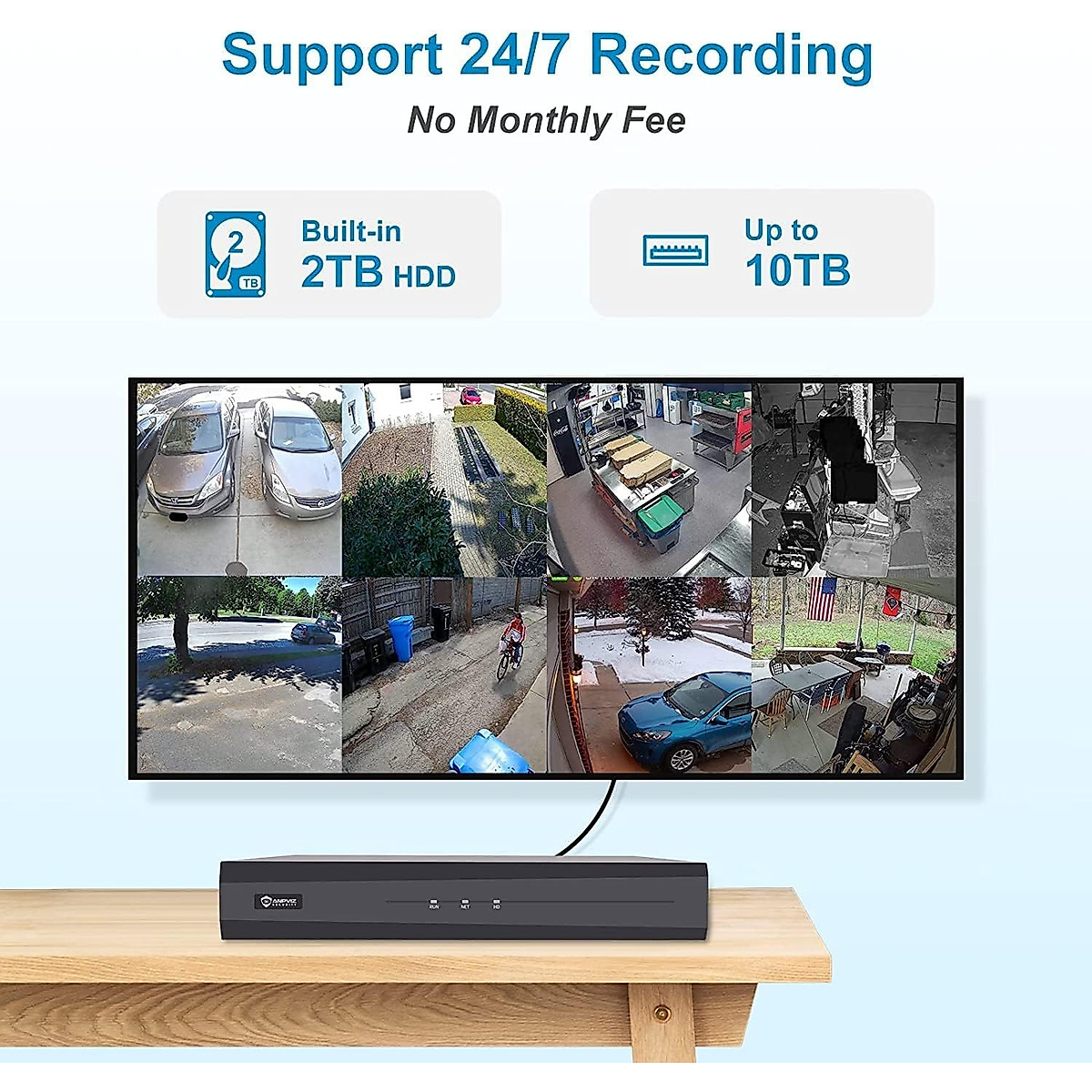 Anpviz 8 Channel IP PoE Security Camera System with Human Vehicle Detection, 8CH 4K NVR with 2TB HDD, 8pcs IK10 Vandalproof 6MP Dome PoE Cameras with Audio, IR Night Vision, NDAA Compliant (U Series)