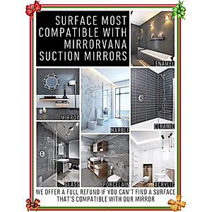 MIRRORVANA Flexible Fogless Shower Mirror for Bathroom Shaving with Height Adjustable Gooseneck Extension, 360° Swivel and Upgraded Suction Cup - Shatterproof 6.3" x 6.3" Surface