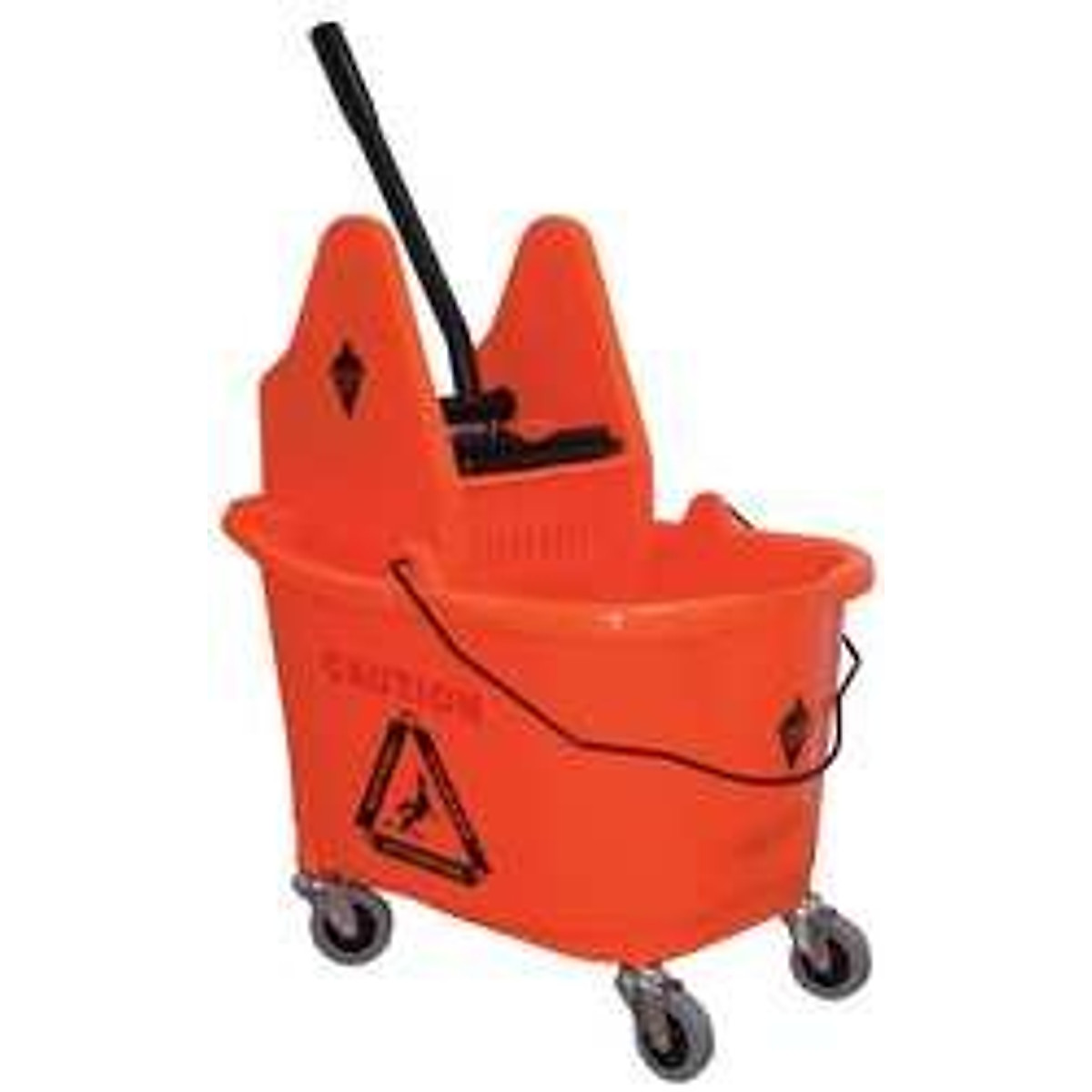 Mop Bucket and Wringer, 8-3/4 gal, Orange