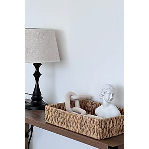 StorageWorks Large Toilet Basket Tank Topper, Toilet Paper Basket for Bathroom, Water Hyacinth Storage Basket for Toilet Tank Top, Shelf, Handwoven Bathroom Wicker Basket, Natural, 2 Pack