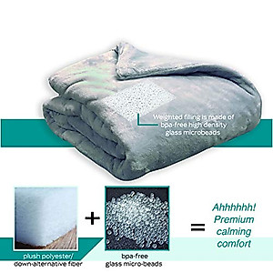 Weighted Blanket with Removable Cover, 15lb, 48"x72", Grey