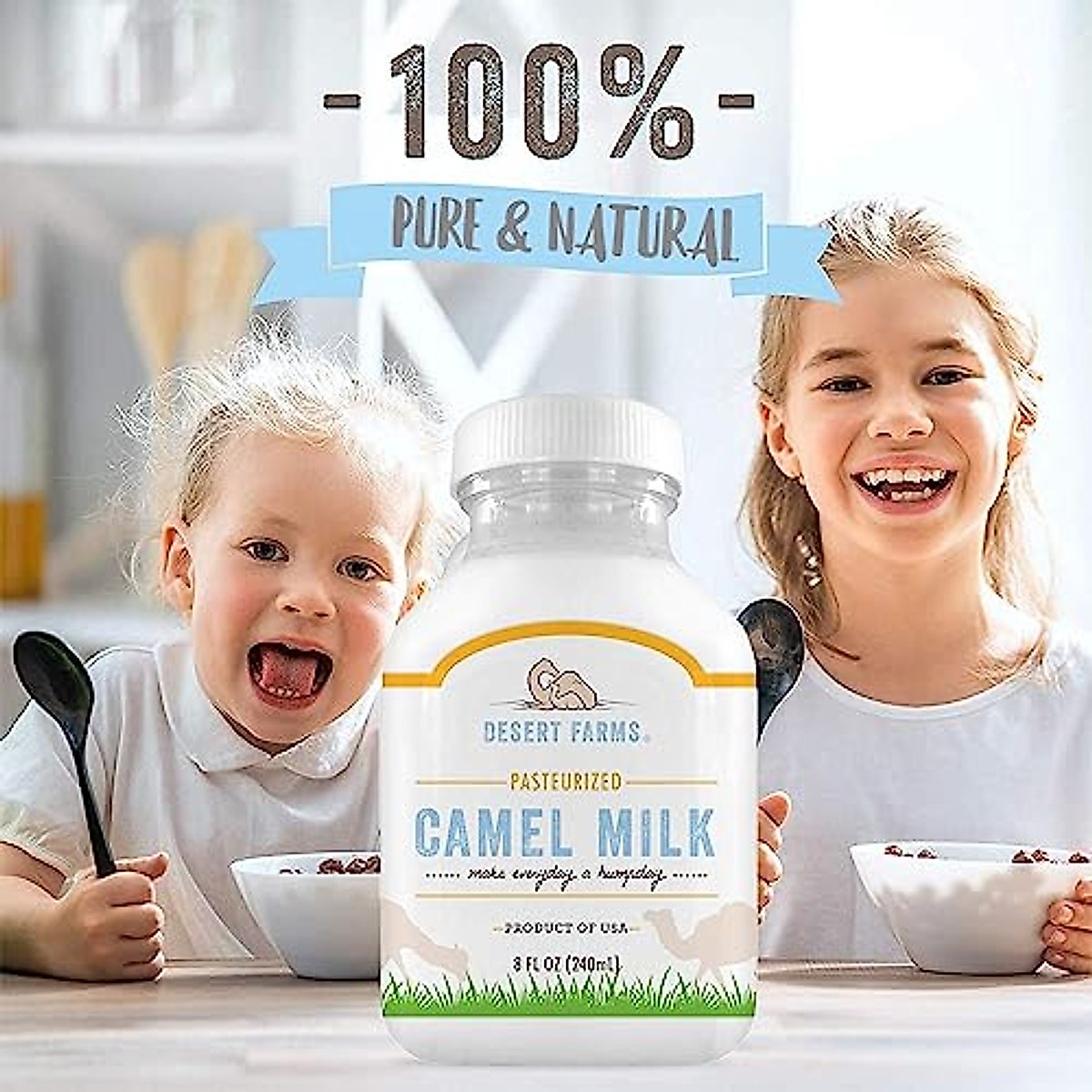 Desert Farms - Organic Fresh Frozen Camel Milk - Fresh Flavor with Health Benefits - Pure & Natural Grade A - Allergen Free Milk from Healthy Camels in Midwest - Made In The USA [6 Pack]