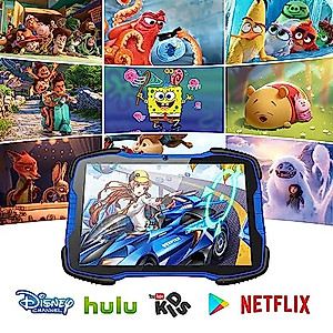 Tablet for Kids Tablet 10 inch with Case Included, Tablet for Toddlers Tablet 10 inch Children Tablets for Kids Android Tablet 64GB with WiFi Dual Camera Learning Games for Boys Girls (Blue)