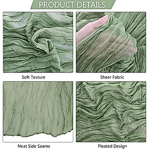 4 Pcs 10Ft Cheesecloth Table Runner 35x120 Inch Gauze Table Runner Boho Wedding Table Runner Tablecloth Romantic Rustic Table Runner for Wedding Bridal Shower Birthday Party Table Decor(Sage Green)