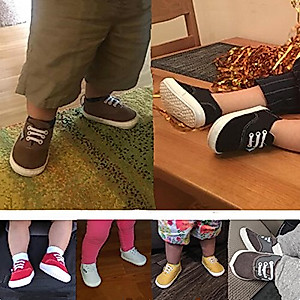 RVROVIC Baby Boys Girls Shoes Canvas Toddler Sneakers Anti-Slip Infant First Walkers 12Color (11cm (0-6months), White)