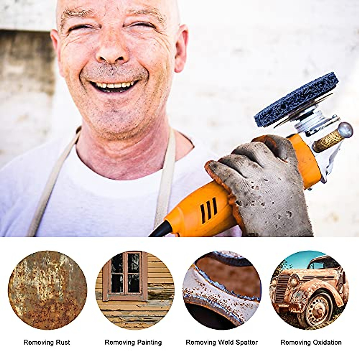 Mornajina 10 Packs 4-1/2" x 7/8" Strip Discs Stripping Wheel for Angle Grinders, Paint Removal Disc, Rust Stripping Wheel, Remove Scaling and Oxidation(Purple)