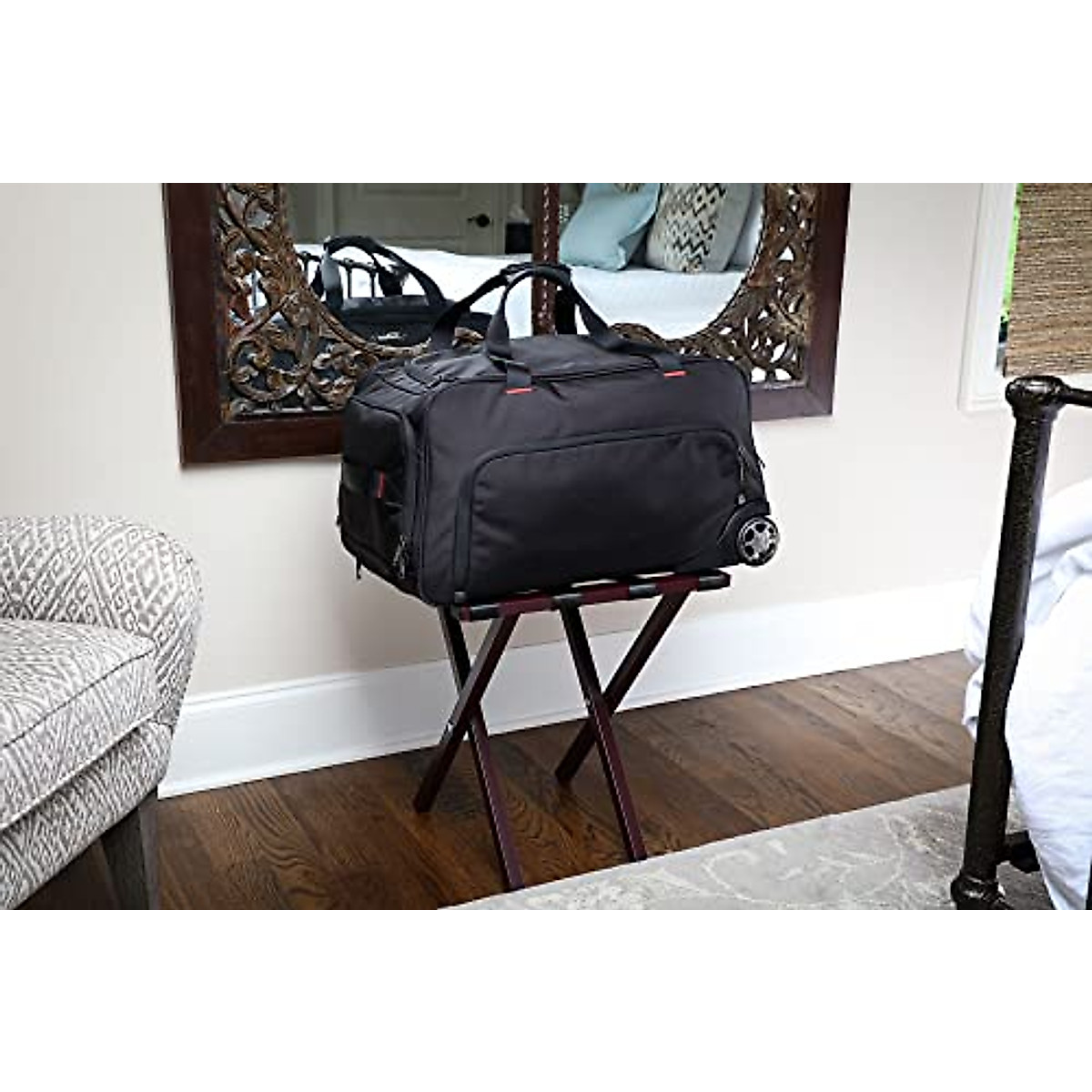 Wholesale Hotel Products Compact Metal Luggage Rack, Brown Powder Coat Finish, No Assembly Required