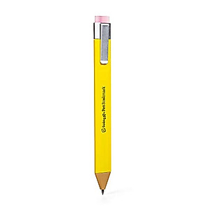 New Pen Bookmark with Refills | Erasable Ballpoint Gel Pen and Bookmark 3-in-1 | Ink Novelty Pen with Eraser | Page Marker | Book Marker | Page Holder Clip | Gift for Reader and Writer (Yellow)