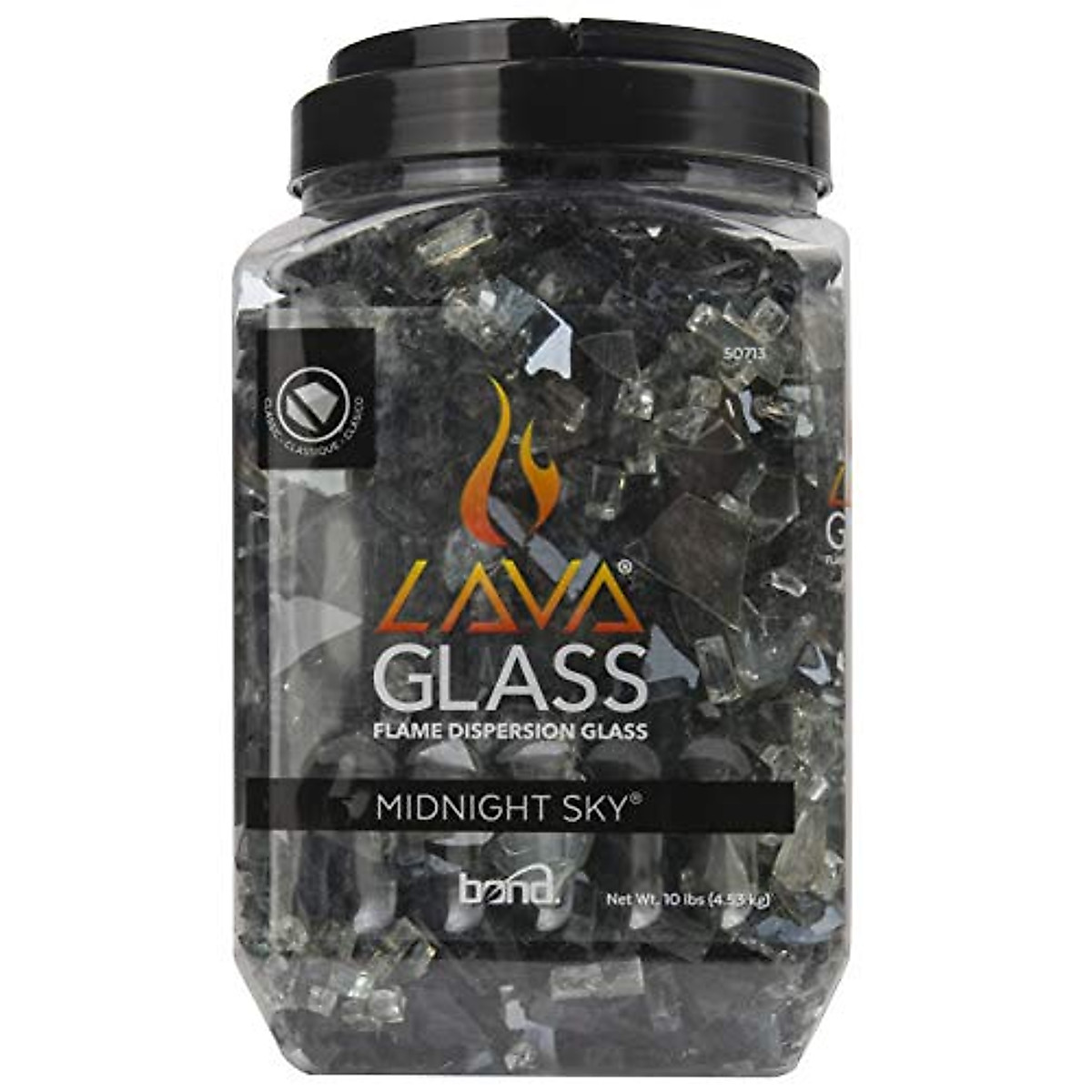 Bond Manufacturing 50713 LavaGlass Classic Cut Firepit Dispersion Glass, Midnight Sky