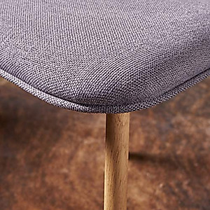GDFStudio Caleb Mid Century Fabric Dining Chairs with Natural Oak Finish(Set of 2) (Dark Grey)