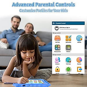 7inch Tablet for Kids Android 11 Tablets 3GB 32GB Parental Control Children Learning Toddler Tablet Shockproof Kickstand Case, GMS Certified, Google Tableta Kids YouTube (Blue)