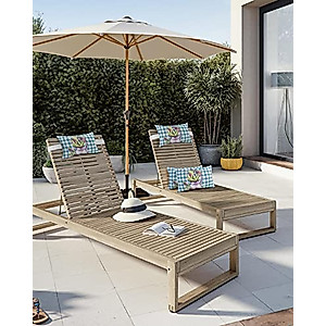 Recliner Head Pillow Ledge Loungers Chair Pillows with Insert Spring Summer Flower Watercolor Blue Buffalo Plaid Lumbar Pillow with Adjustable Strap Patio Garden Cushion for Sofa Bench Couch, 2 PCS