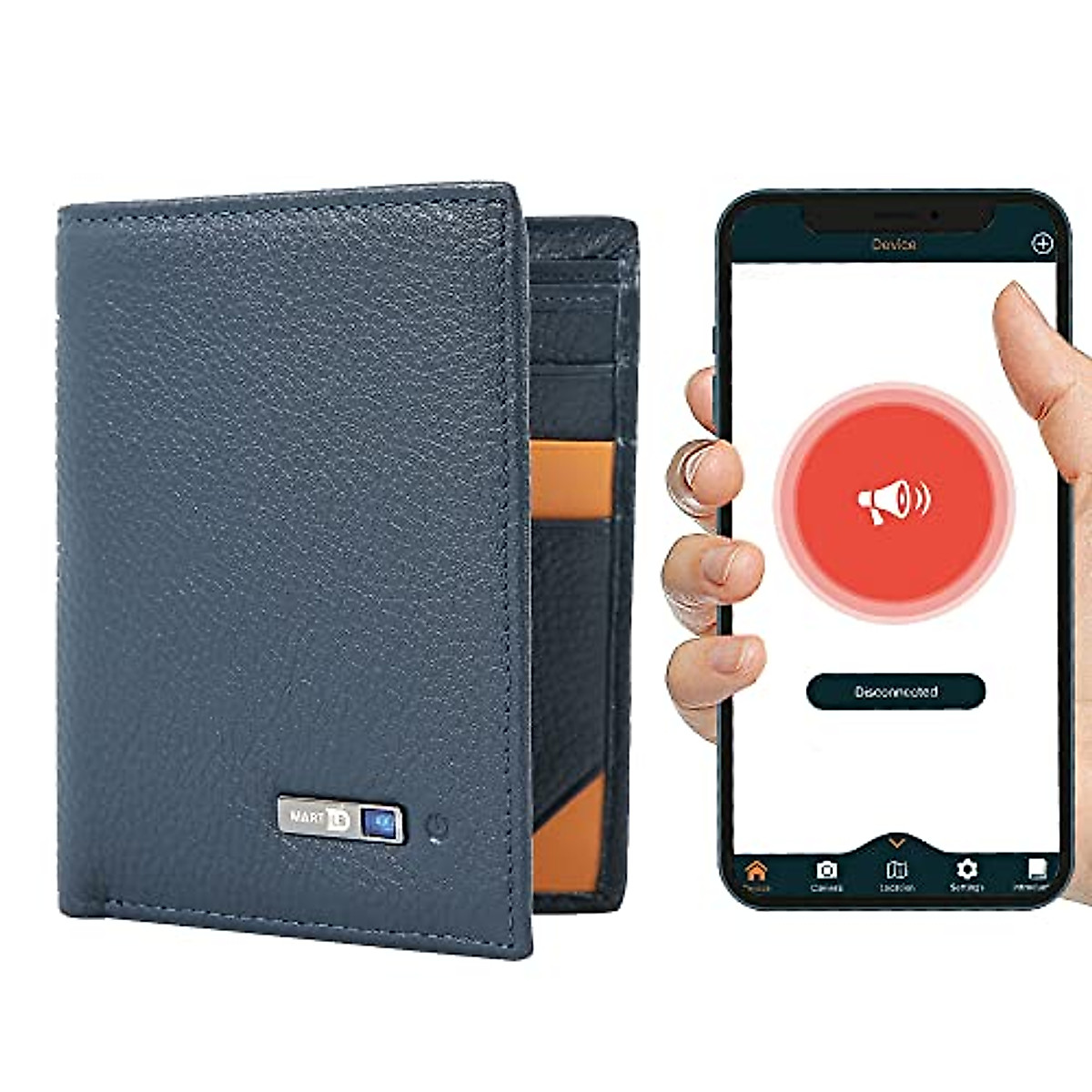 Anti-Lost Trackable Wallet for Men, Mens Wallet with GPS Position Locator & Bluetooth Tracker…