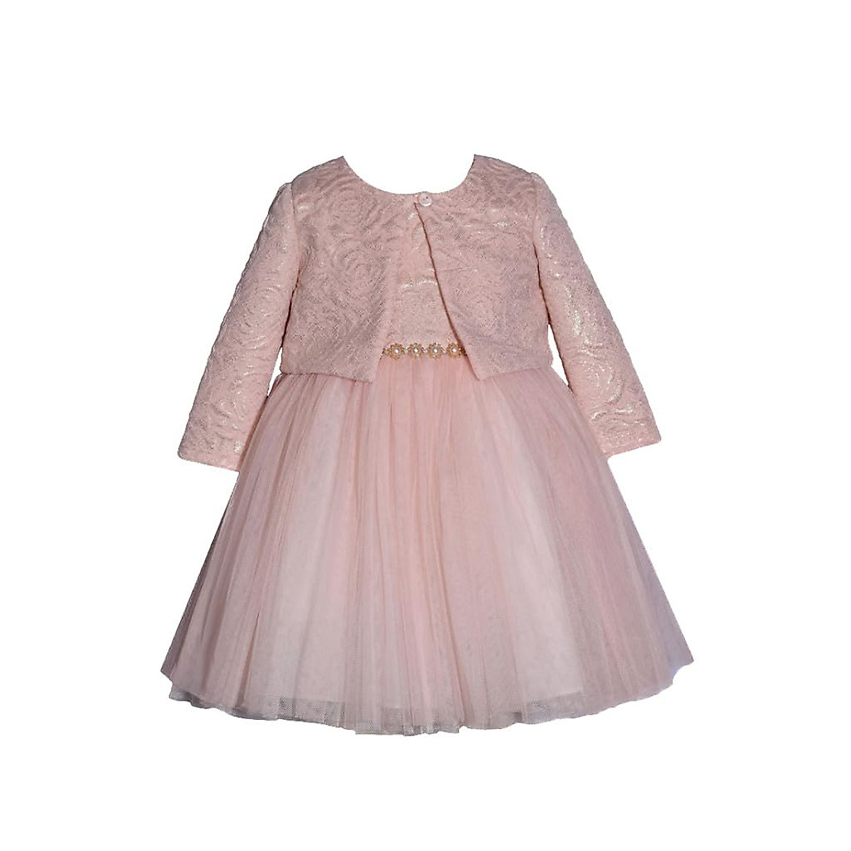 Bonnie Jean Baby Girl's Special Occasion Dress, Burgundy, 24 Months