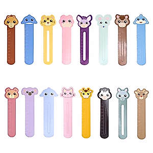 Aufruh 30Pieces Cute Animals Bookmarks Funny Cartoon Page Markers for Students Readers Bear Lion Tiger Cat Monkey Elephant Rabbit Giraffe