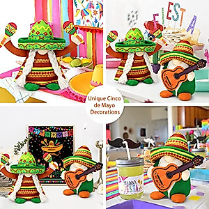 hatisan Fiesta Gnomes Cinco de Mayo Tomte for Mexican Taco Tuesday, Gnomes Plush Mexican Decor for Home Party Kitchen Tiered Tray