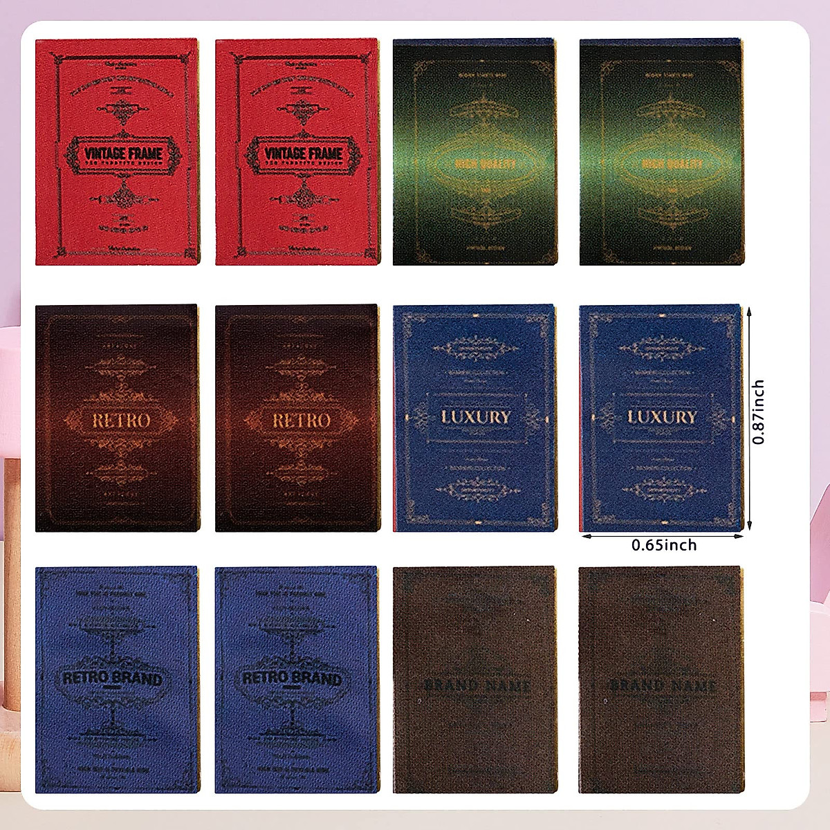 Skylety 24 Pieces 1:12 Scale Miniatures Dollhouse Books Assorted Miniatures Dollhouse Accessories Small Books Decoration Accessories Doll Toy Supplies(Printed Style)