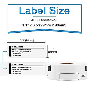 COLORWING Compatible Brother Labels DK-1201 12 Rolls and Compatible Continuous Labels DK-2205 8 Rolls