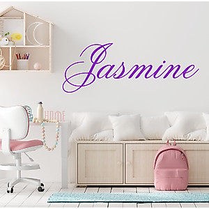 (Choose Both Your Name and Initial; Both Font and Color) Personalized Baby Girls Decal Nursery Decor Custom Vinyl Wall Decal, Wall Stickers (Multi-Size Choices) (Single Name (Without Initial))