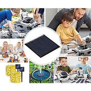 10Pcs Mini Solar Panels for Solar Power, 2V 110mA Mini Solar Panel Kit DIY Electric Toy Photovoltaic Cells Solar Epoxy Cell Charger 1.73"*1.73" (44mm*44mm)