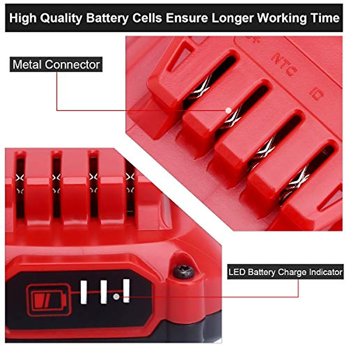 ELEFLY 20V CMCB202 Battery Replacement for Craftsman V20 Lithium Ion Battery CMCB202-2 CMCB201 CMCB204, Compatible with Craftsman 20V Max V20 Series Tools